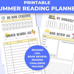 Summer Reading Challenge Printable, Summer Reading Log for Kids ...
