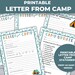 Camp Stationery Printable, Letter From Camp, Camp Letter Printable ...