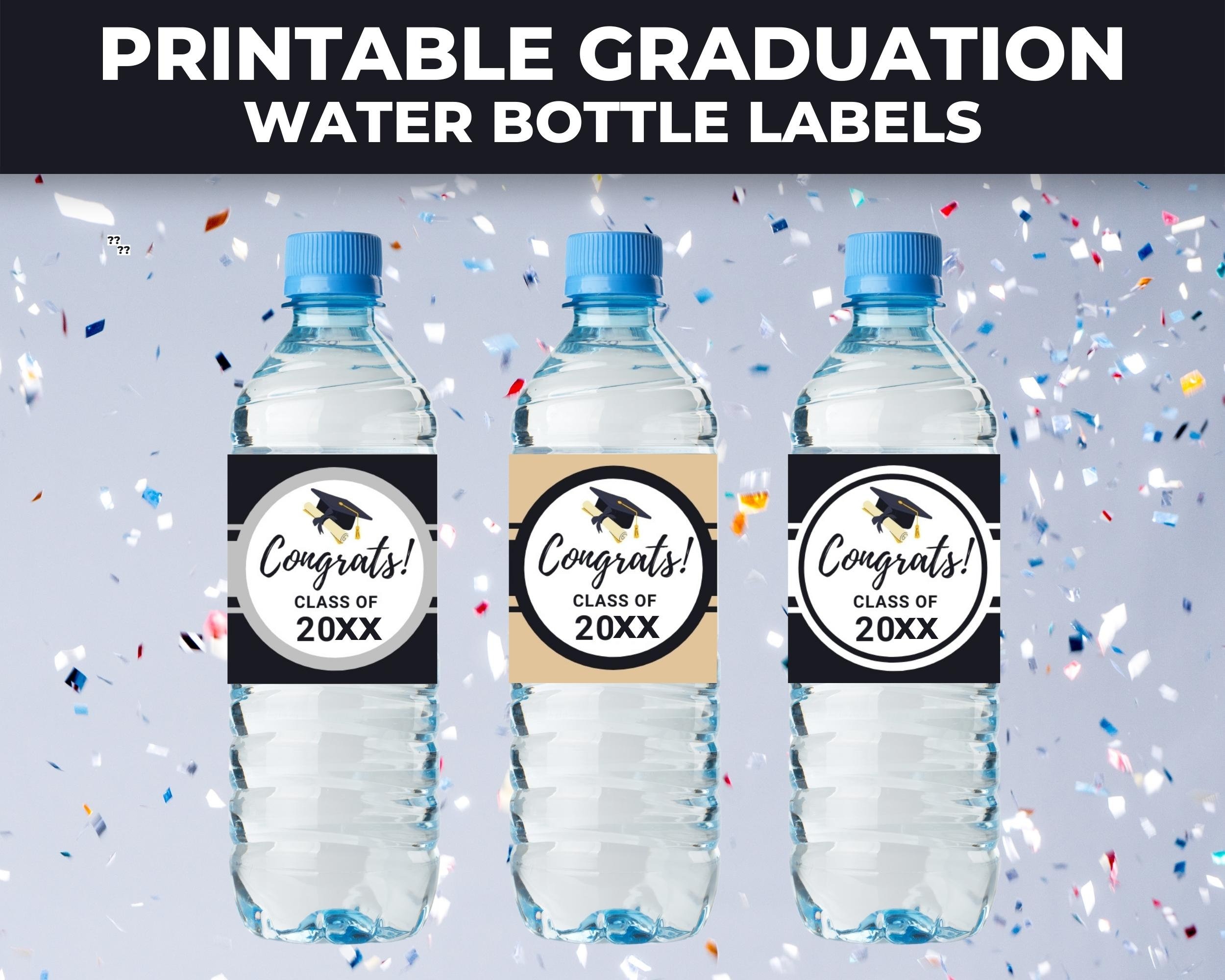 Printable Graduation Water Bottle Labels Congrats Class of - Etsy