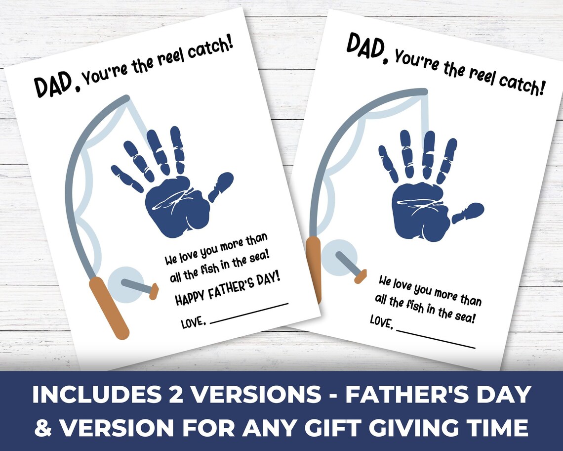 You're A Reel Catch Handprint Craft, Father's Day Handprint Keepsake ...