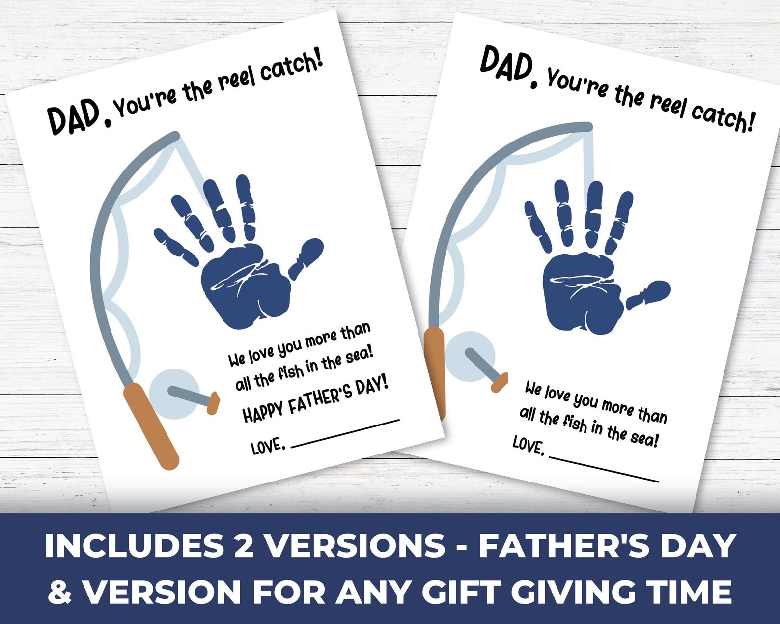 You're A Reel Catch Handprint Craft, Father's Day Handprint Keepsake ...
