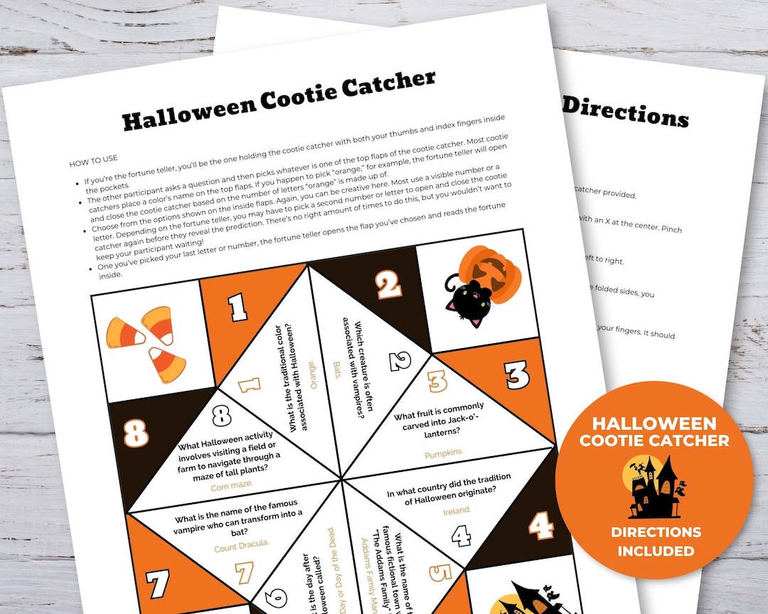 Cootie Catcher, Halloween Games, Halloween Printable, Classroom ...