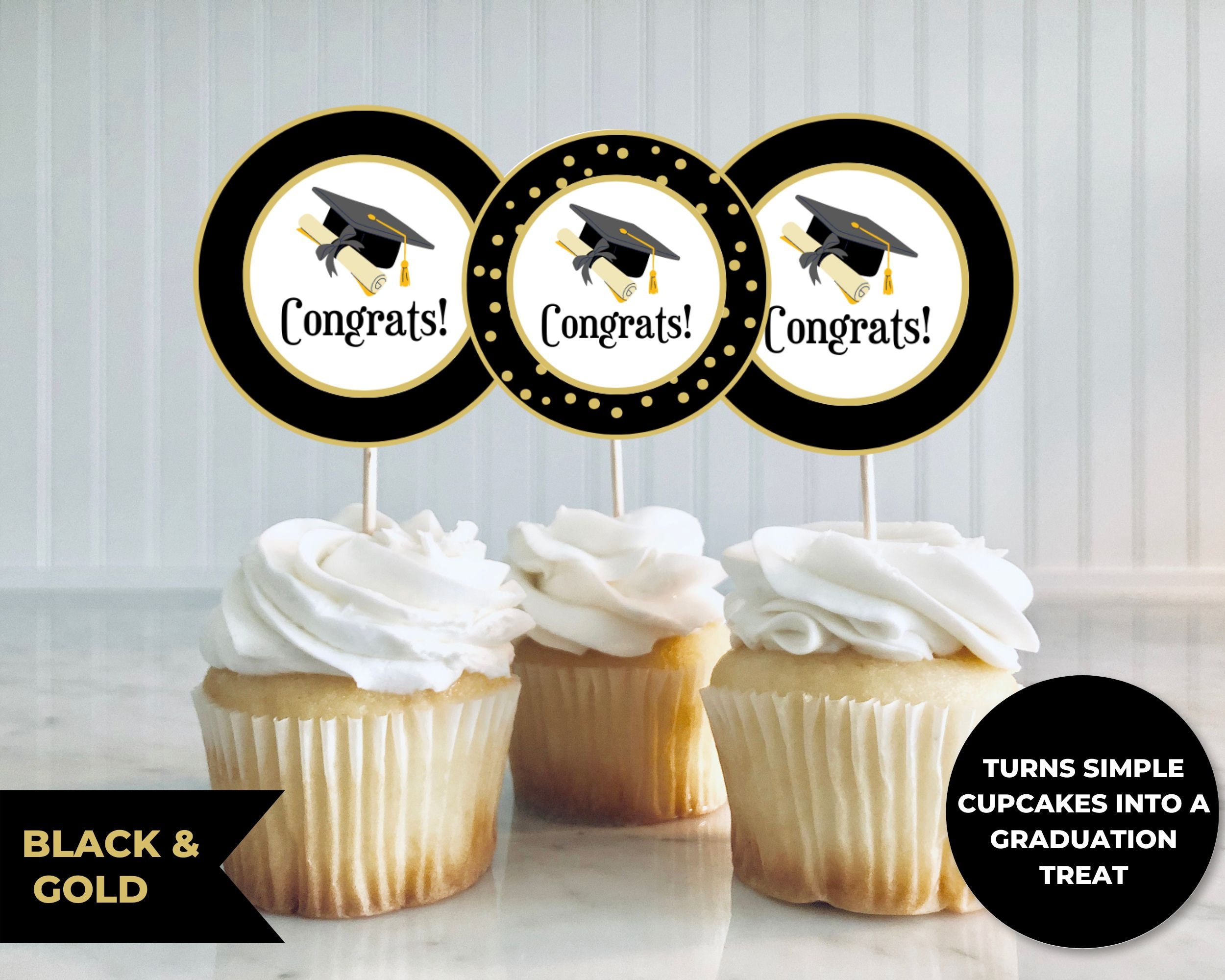 Graduation Printable Cupcake Toppers, Graduation Printable Cookie Tag ...