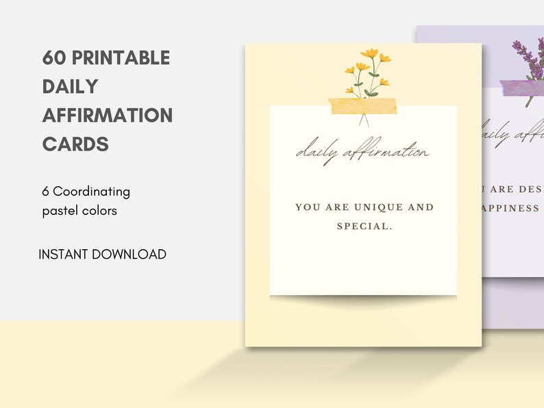 Positive Affirmation Card, Positive Daily Affirmation, Printable Cards ...