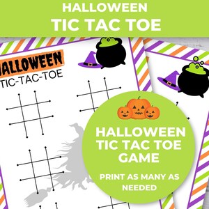 Halloween Tic Tac Toe Game, Printable Halloween Game for Kids ...