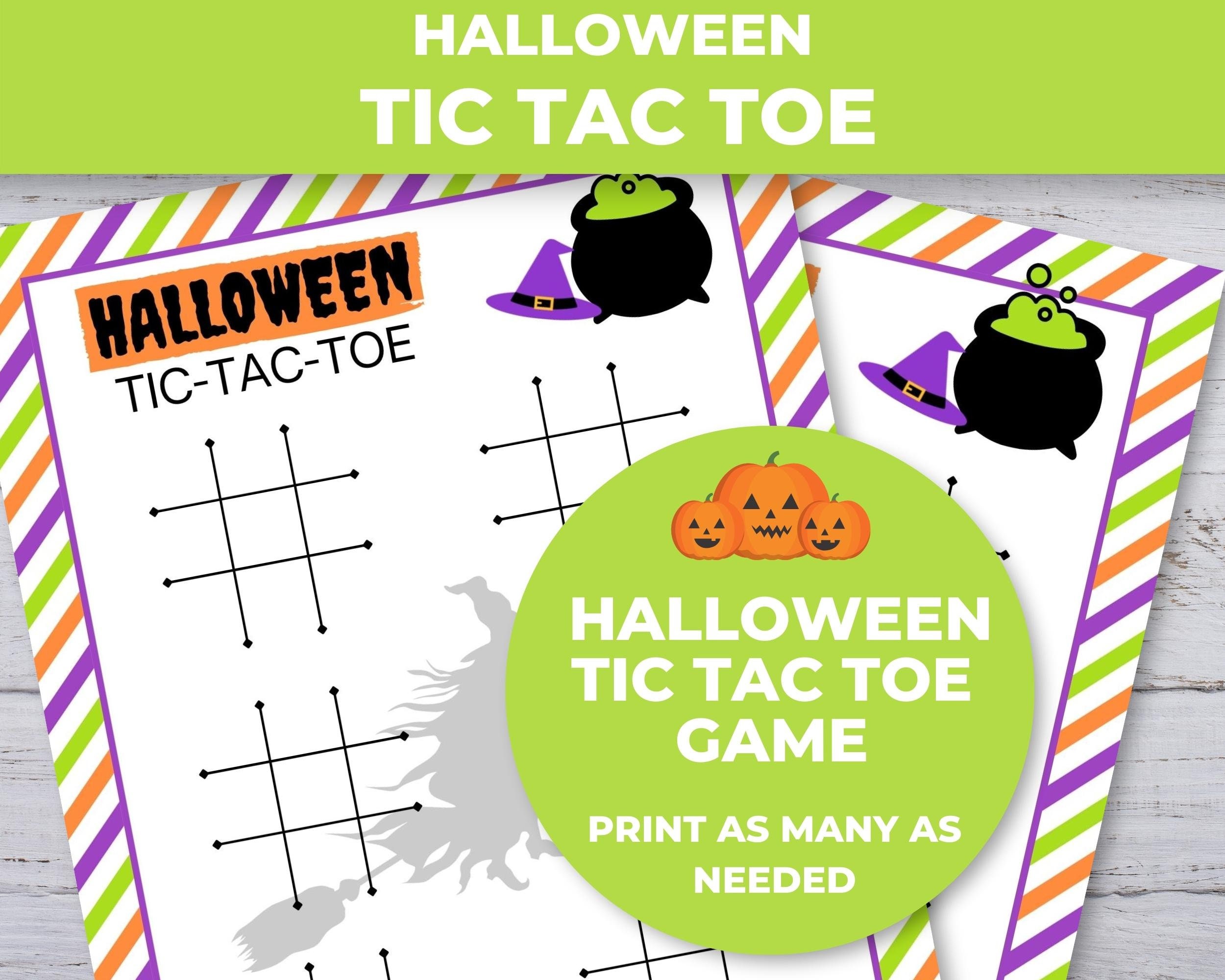 Halloween Tic Tac Toe Game, Printable Halloween Game for Kids ...