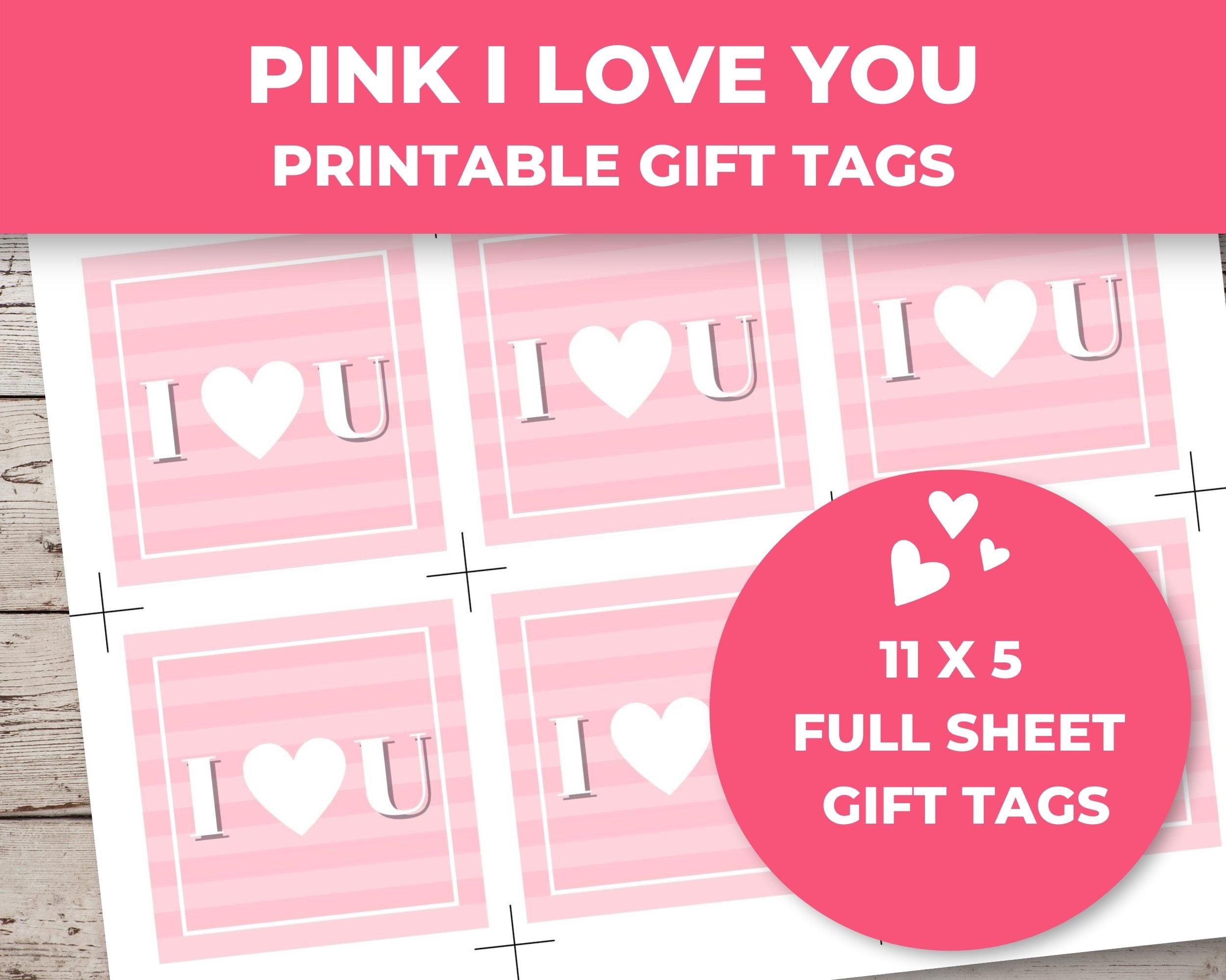 Printable I Love U Gift Tags for Valentine's Day - Etsy