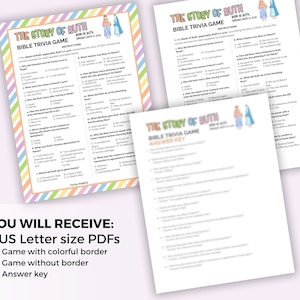 Ruth and Naomi Bible Story Activity, Bible Trivia Game for Kids ...