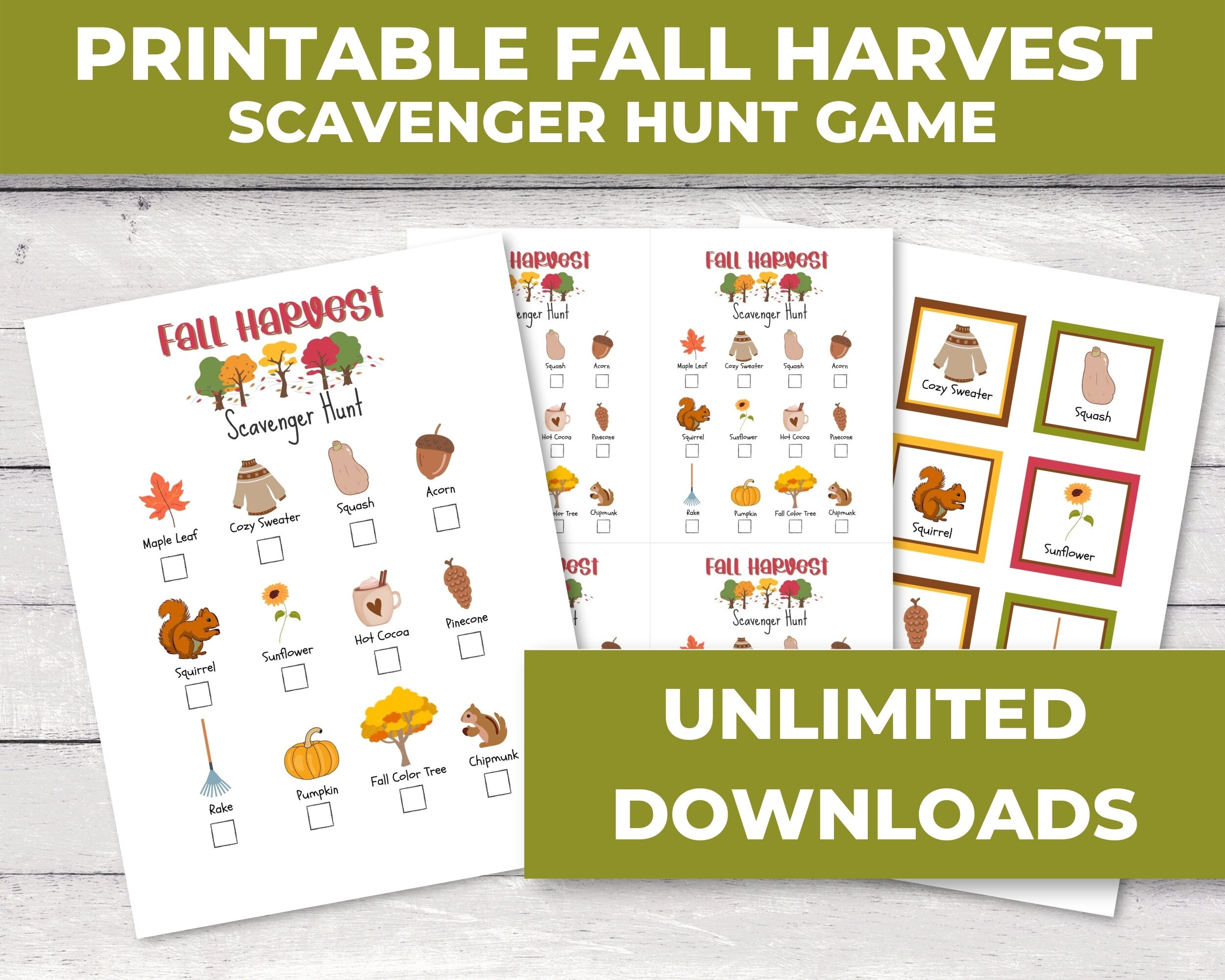 Fall Scavenger Hunt, Printable Kid Scavenger Hunt, Fall Classroom ...