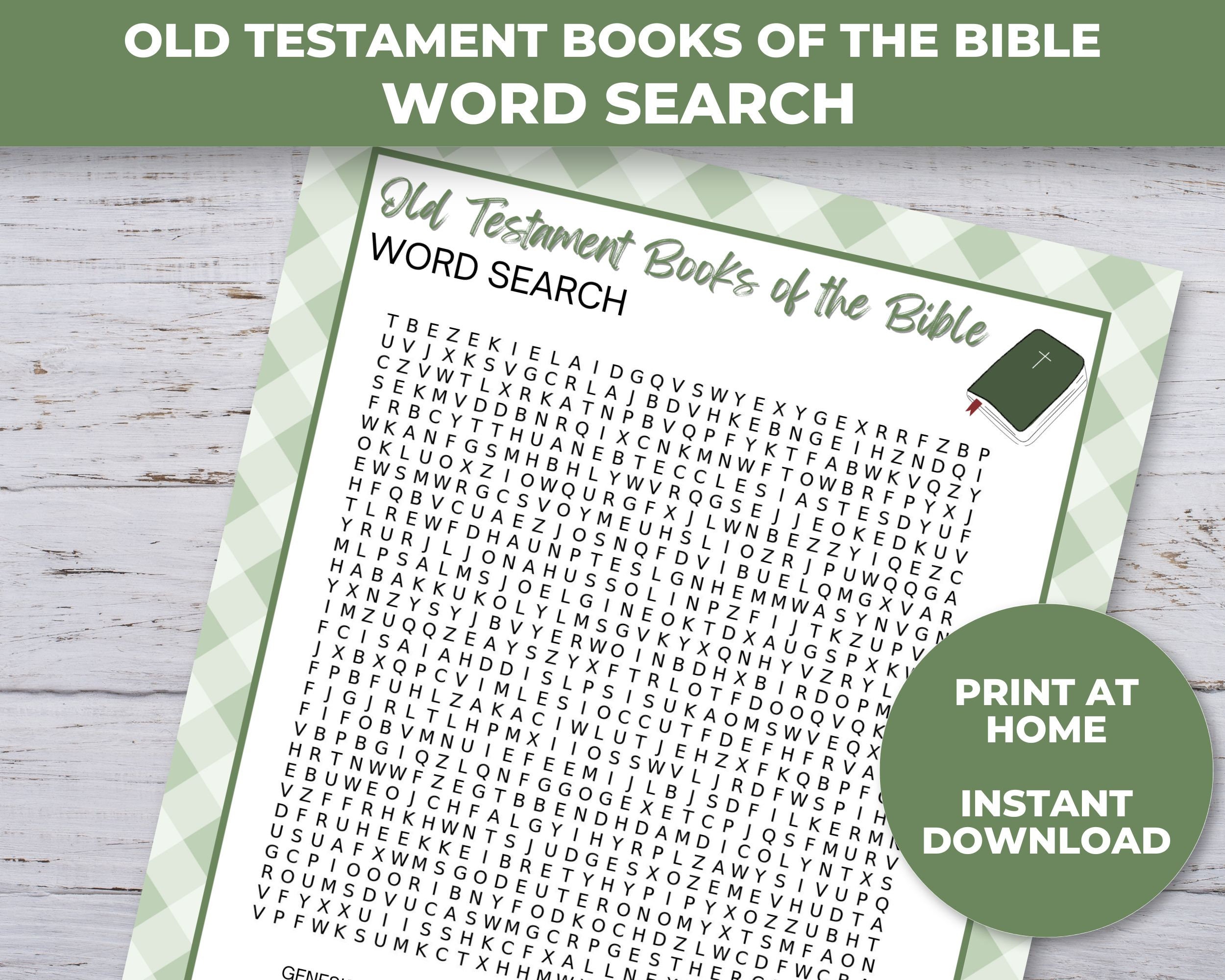 Old Testament Books of the Bible Word Search Game, Bible Activities for ...