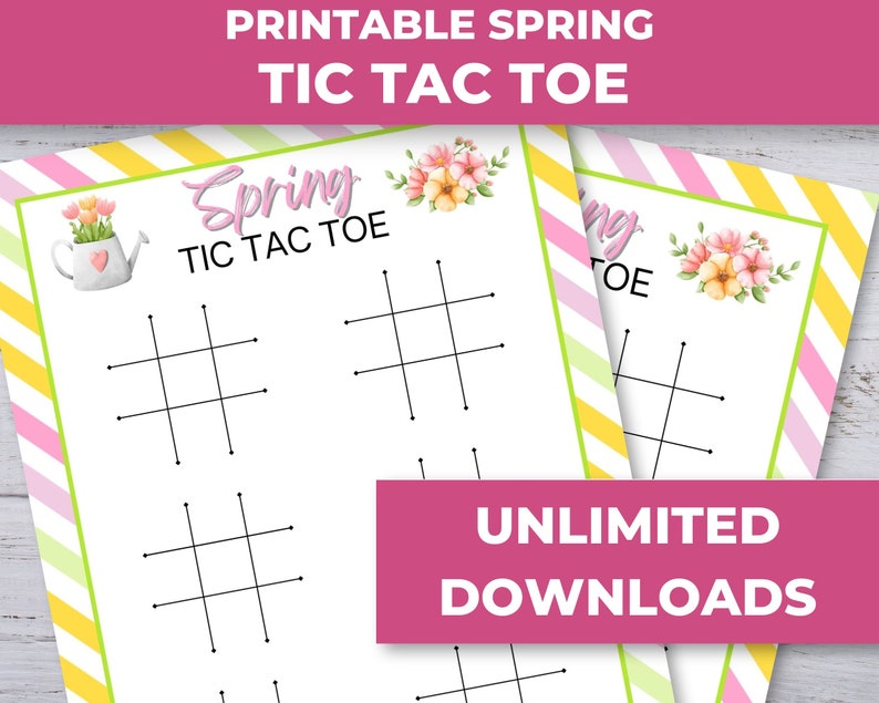 Spring Tic Tac Toe Game, Printable Spring Game for Kids, Classroom ...