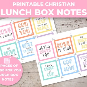 Lunch Box Notes, Printable Christian Lunch Box Notes, Bible Verse Cards ...
