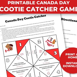 Cootie Catcher, Canada Day Games, Canada Day Printable, Kids Summer ...