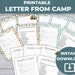 Camp Stationery Printable, Letter From Camp, Camp Letter Printable ...