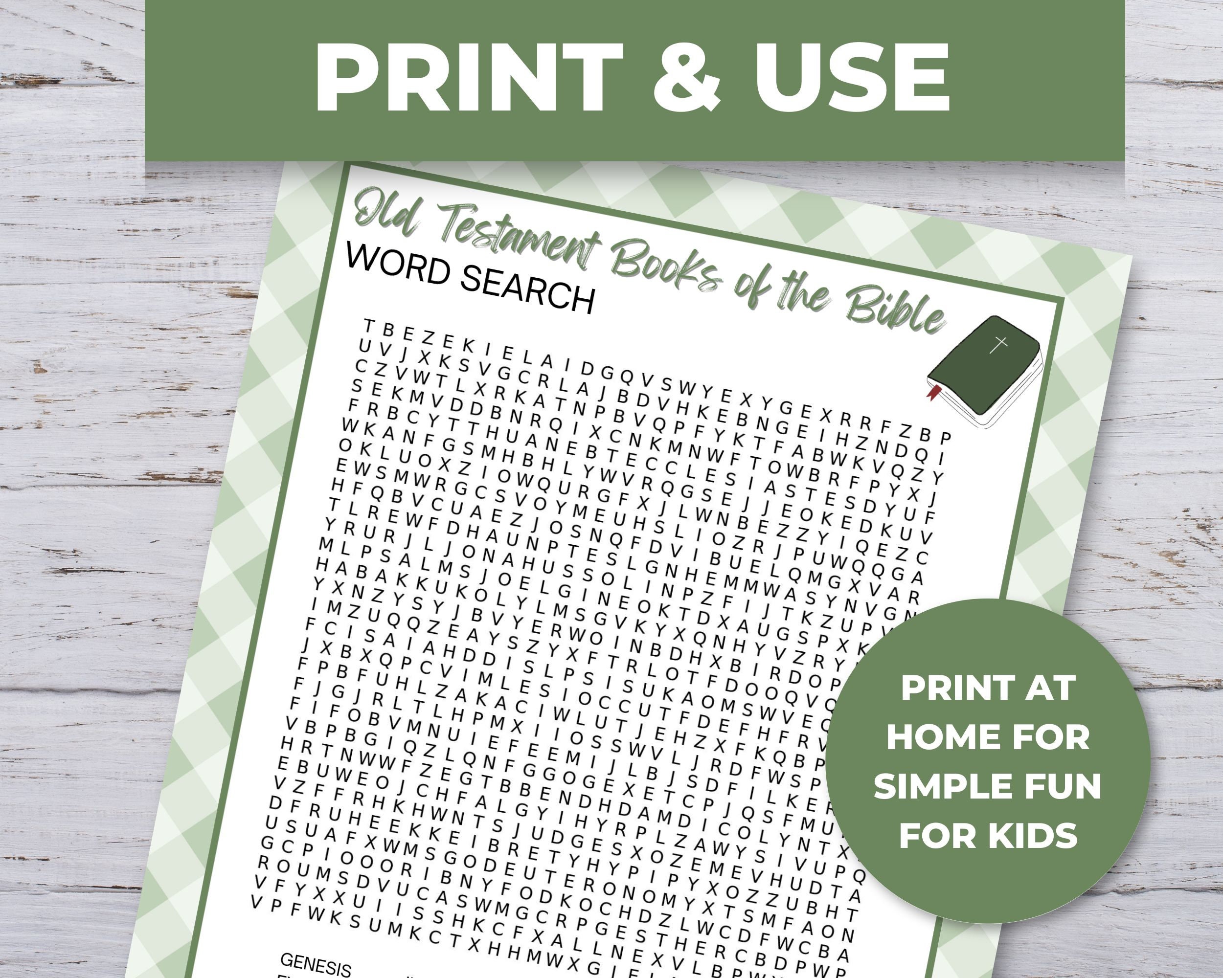 Old Testament Books of the Bible Word Search Game, Bible Activities for ...