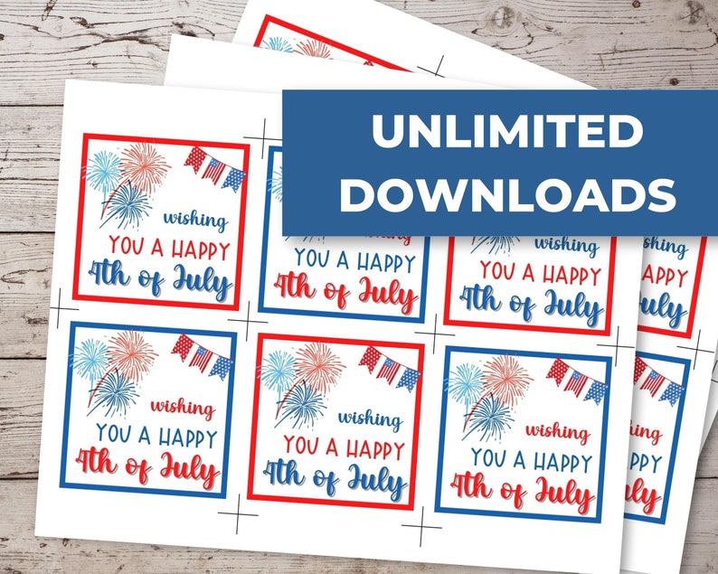 4th of July Gift Tags Printable Gift Tags Fourth of July - Etsy
