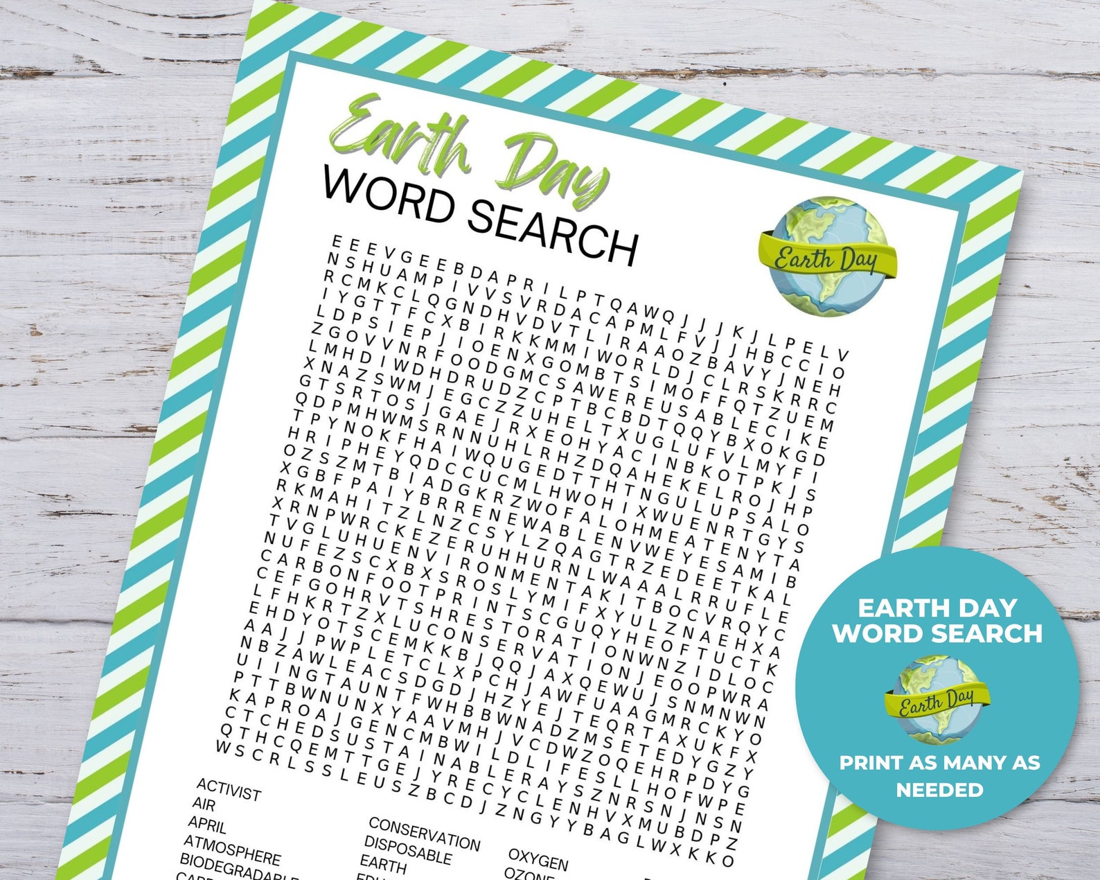 Earth Day Word Search Game, Earth Day Game Kids, Earth Day Activity ...