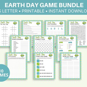 Earth Day Game Bundle, Printable Games for Kids, Classroom Activity ...