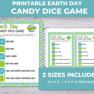 Printable Candy Dice Game, Earth Day Activities for Kids and Adults ...