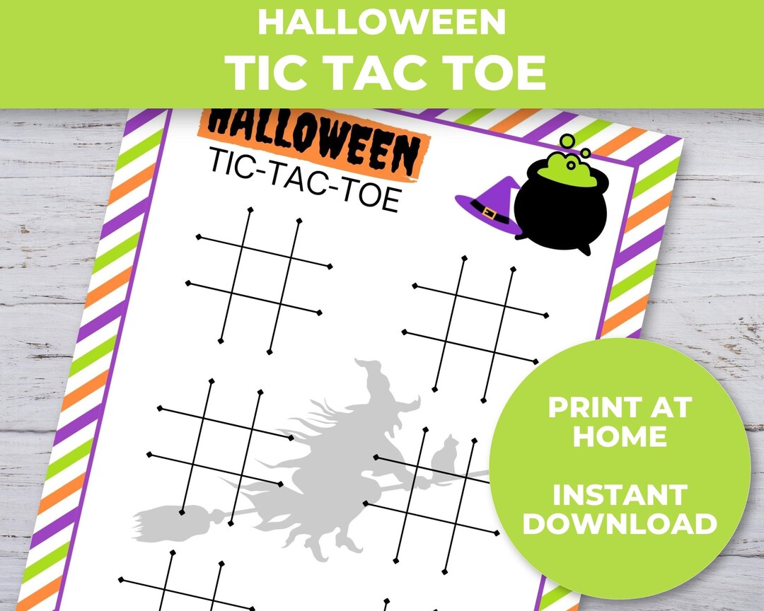 Halloween Tic Tac Toe Game, Printable Halloween Game for Kids ...