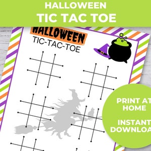 Halloween Tic Tac Toe Game, Printable Halloween Game for Kids ...
