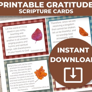 Thanksgiving Scripture Cards, Thanksgiving Bible Verses, Gratitude ...
