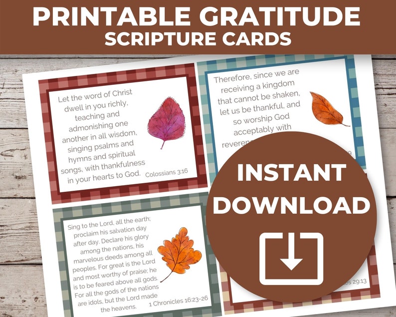 Thanksgiving Scripture Cards, Thanksgiving Bible Verses, Gratitude ...