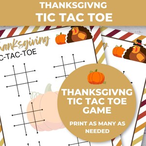 Thanksgiving Tic Tac Toe Game, Printable Thanksgiving Game for Kids ...