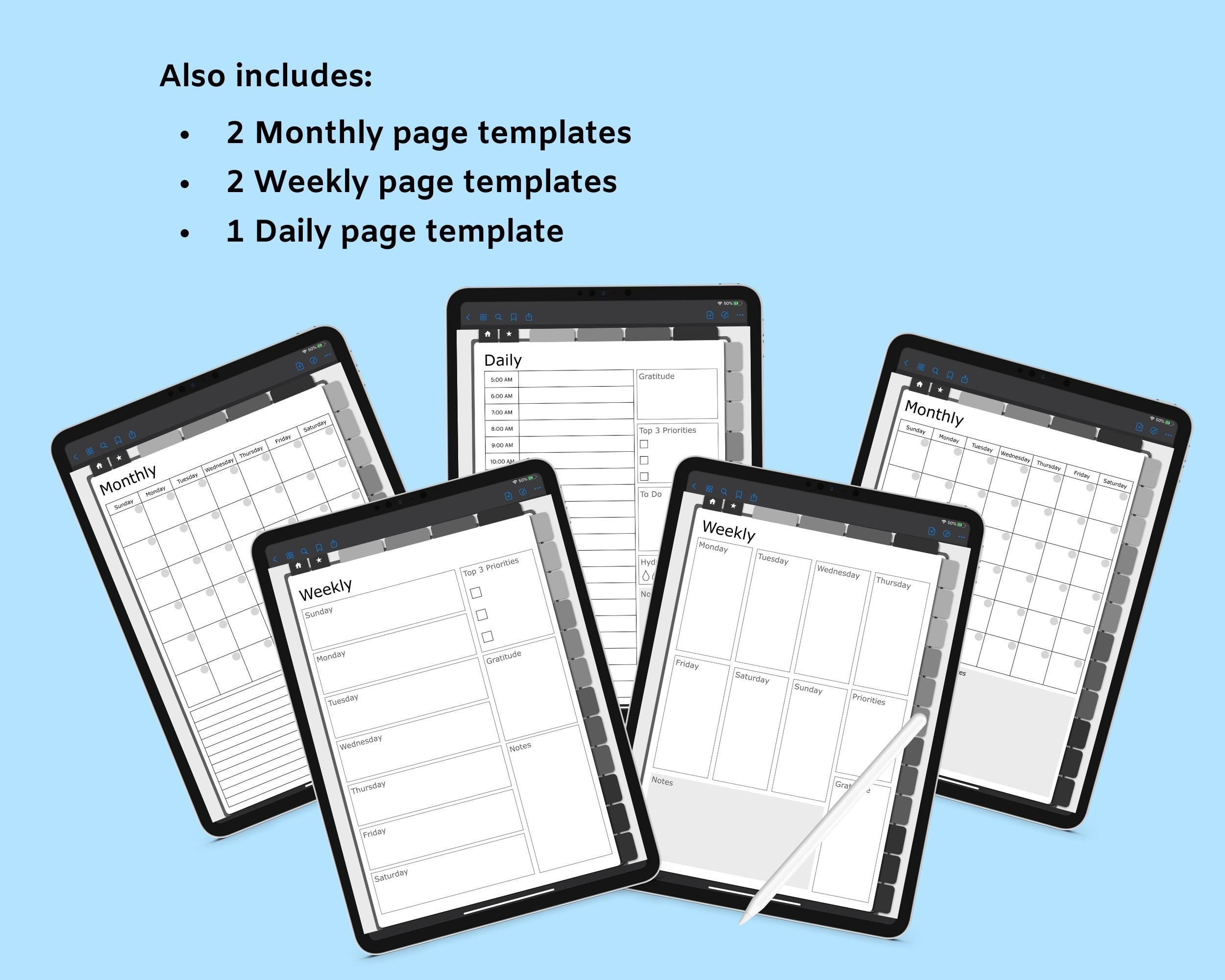 EDITABLE Digital Planner, Commercial Use Template, Keynote Digital ...