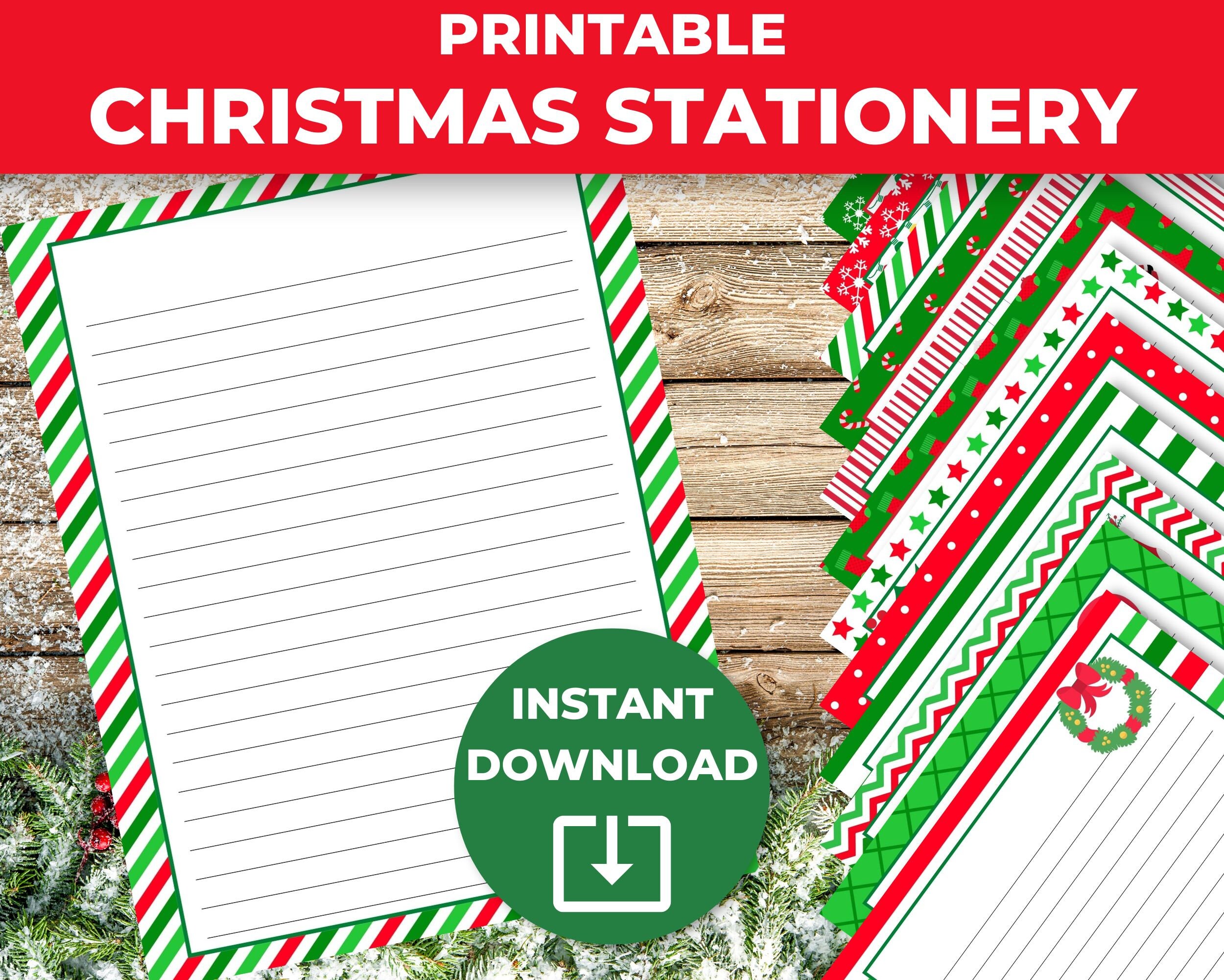 Printable Christmas Stationery Writing Paper, Christmas Letterhead ...