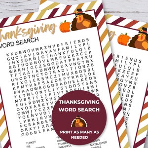 Thanksgiving Word Search Printable, Printable Games for Kids ...
