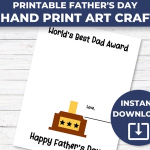 Handprint Craft, Father's Day Handprint Keepsake, Father's Day ...