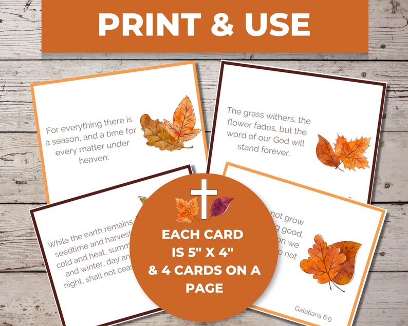 Fall Scripture Cards Scripture Memory Cards Bible Verse - Etsy