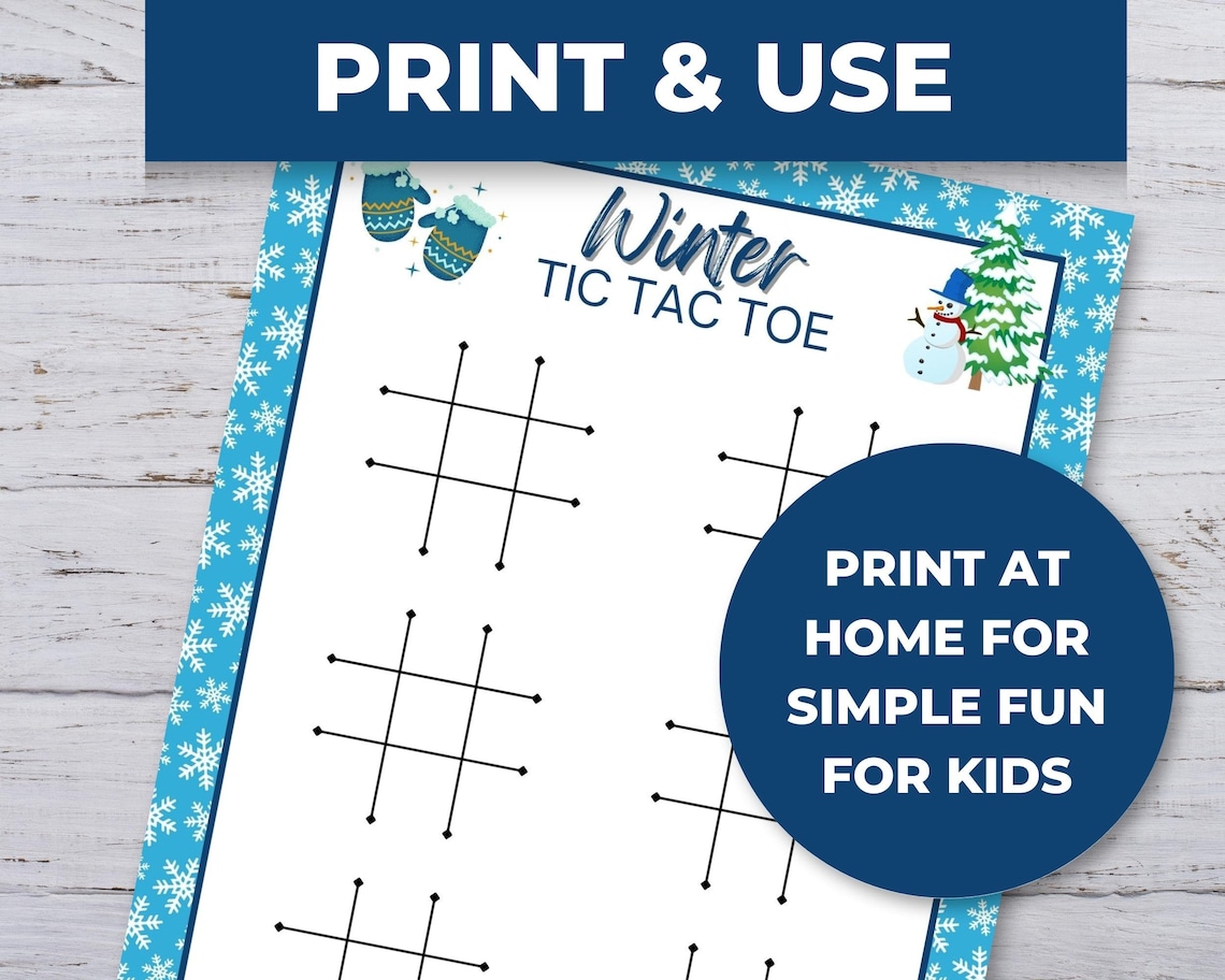 Winter Tic Tac Toe Game, Printable Winter Game for Kids, Classroom ...