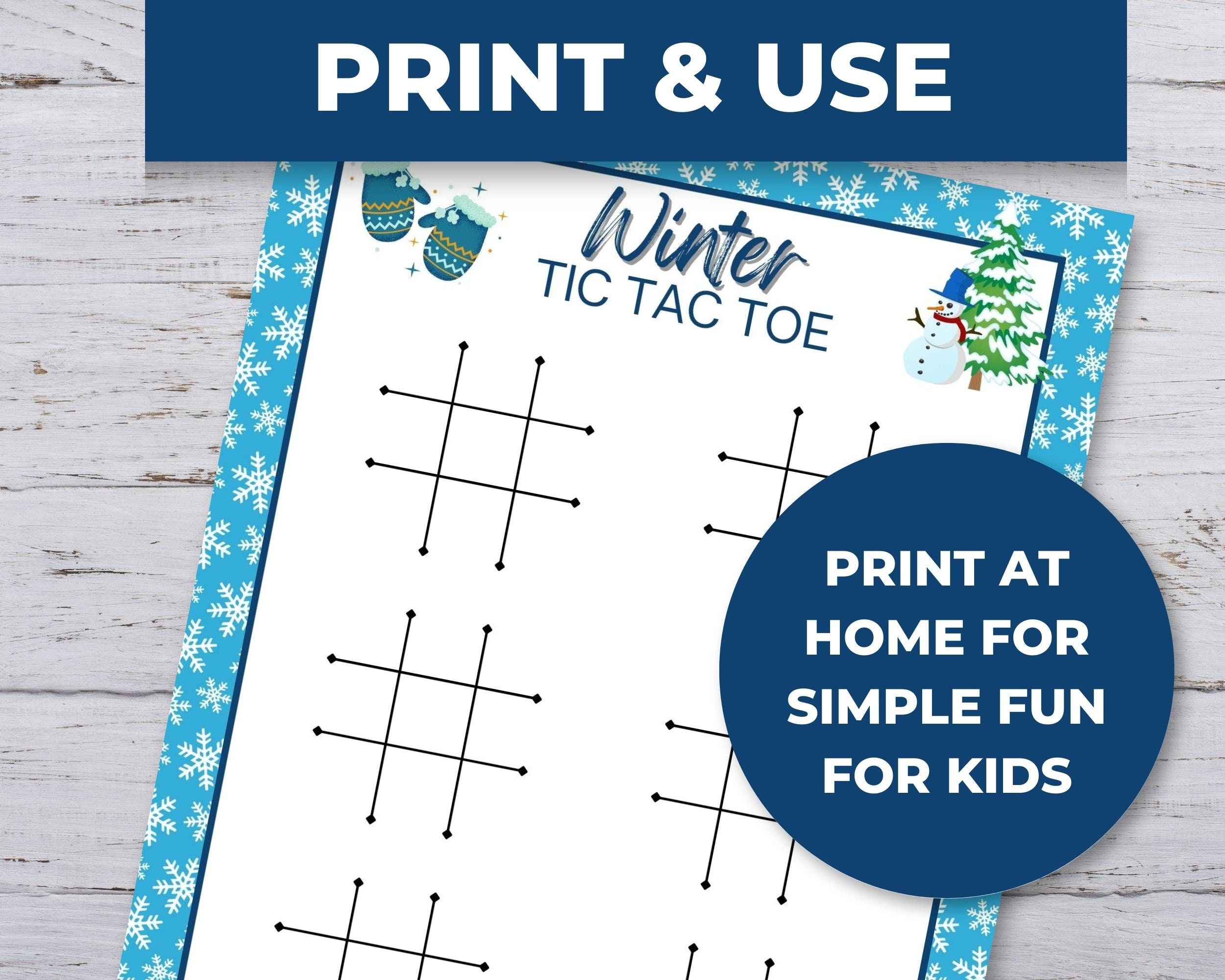 Winter Tic Tac Toe Game, Printable Winter Game for Kids, Classroom ...