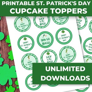 Printable St. Patrick's Day Cupcake Toppers - Etsy