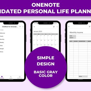 Onenote Digital Planner, Onenote Planner Undated, Digital Planner Phone ...