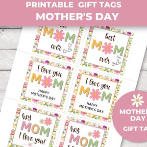 Mothers Day Gift Tags Printable, Gift Tags for Mom, Best Mom Ever Tag ...