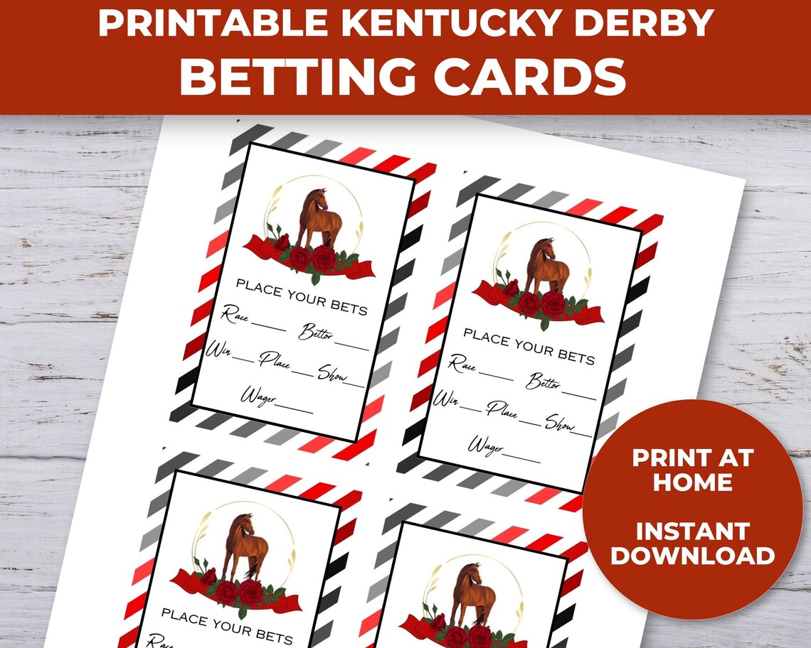 Kentucky Derby Betting Cards, Run for the Roses, Horse Race Betting ...