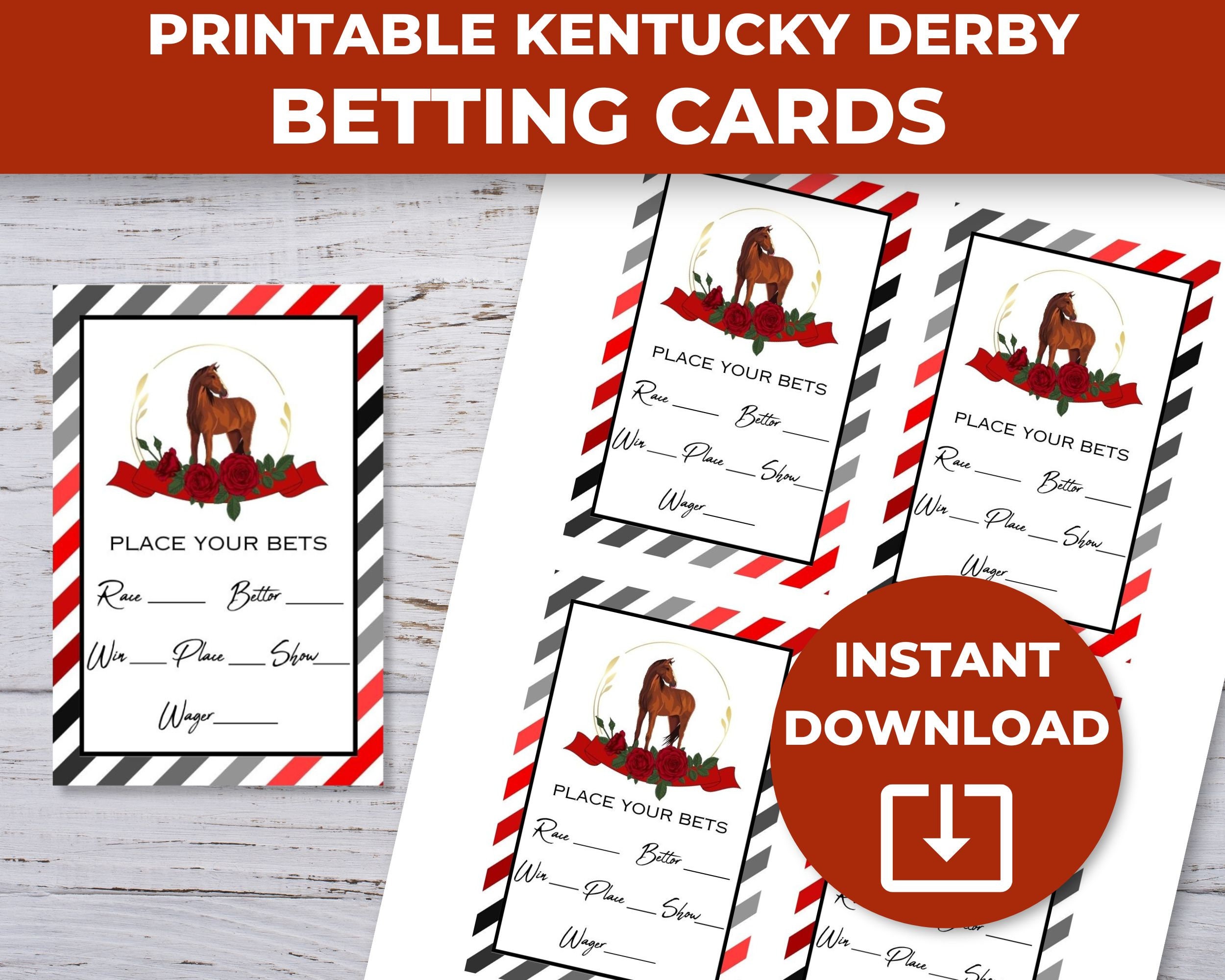 Kentucky Derby Betting Cards, Run for the Roses, Horse Race Betting ...