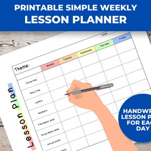 Lesson Plan Template Preschool, Preschool Teacher Planner, Kindergarten ...
