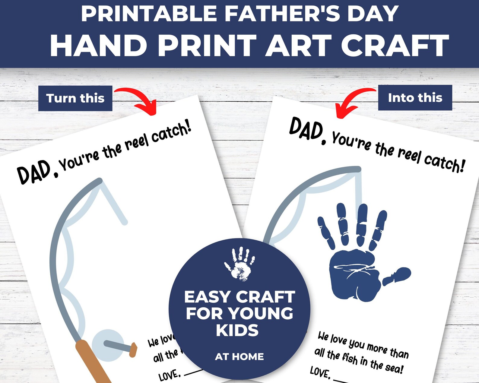 Father's Day Handprint Keepsake Craft - Etsy
