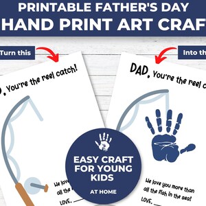 You're A Reel Catch Handprint Craft, Father's Day Handprint Keepsake ...