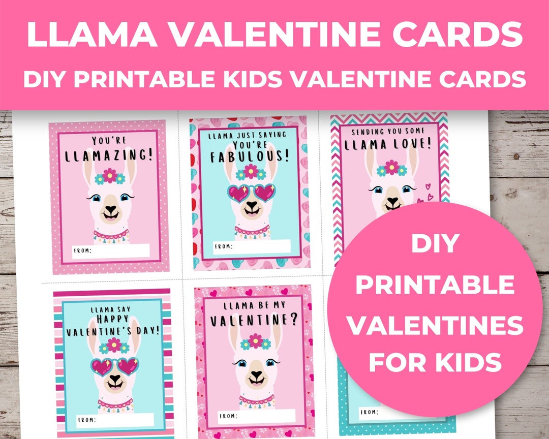 Printable Llama Valentines for School Class Llama Valentine - Etsy