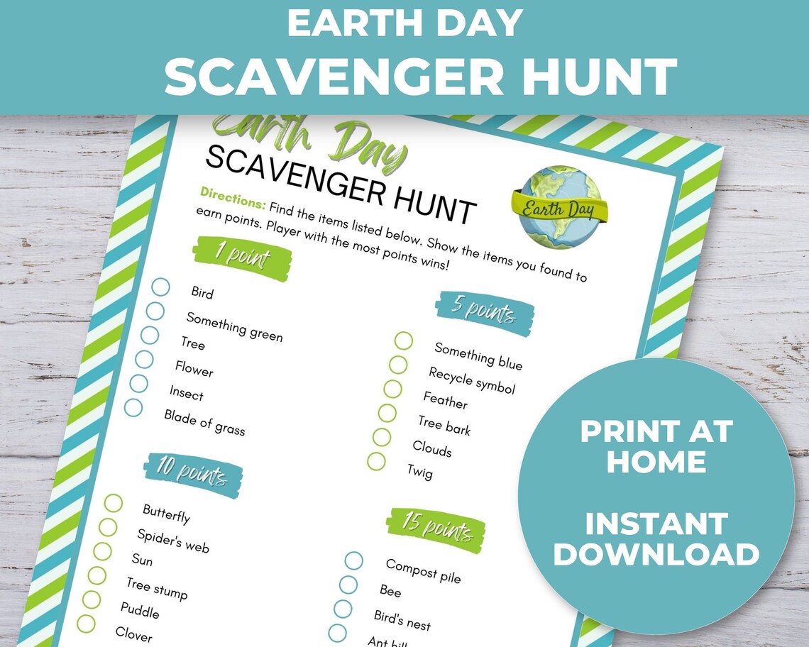 Earth Day Scavenger Hunt, Earth Day Games for Kids, Earth Day Activity ...