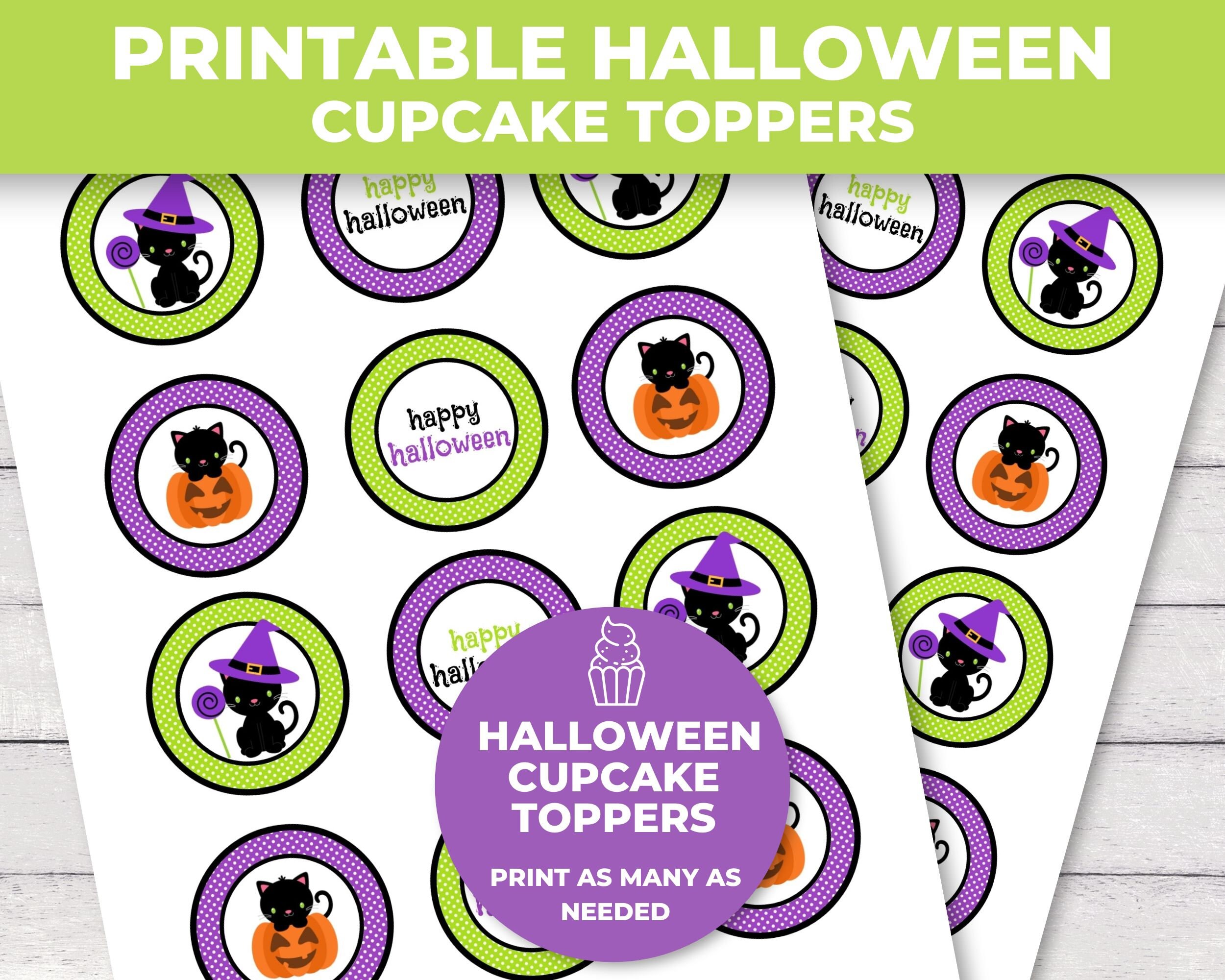 Printable Halloween Cupcake Toppers Halloween Cookie Tags - Etsy
