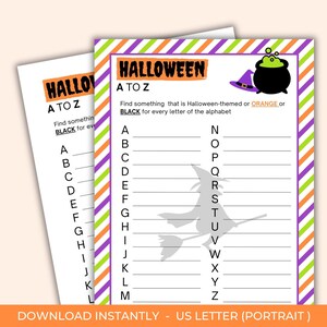 Halloween A to Z Game, Alphabet Game, Printable Halloween Game for Kids ...