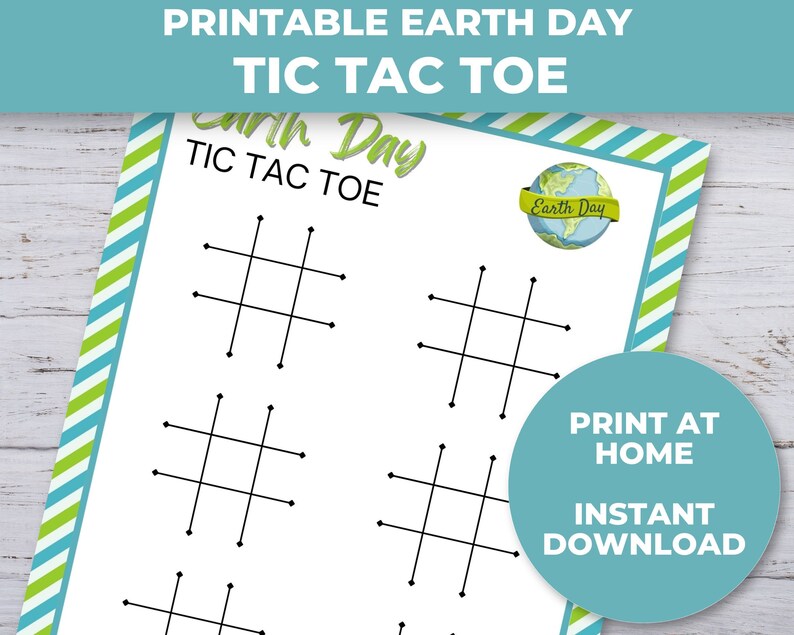Earth Day Tic Tac Toe Game Printable Earth Day Game for Kids - Etsy