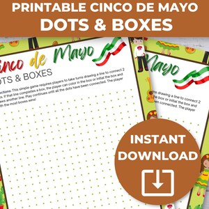 Dots and Boxes, Printable Cinco De Mayo Games, Classroom Activity ...