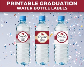 Printable Graduation Water Bottle Labels Congrats Class of | Etsy